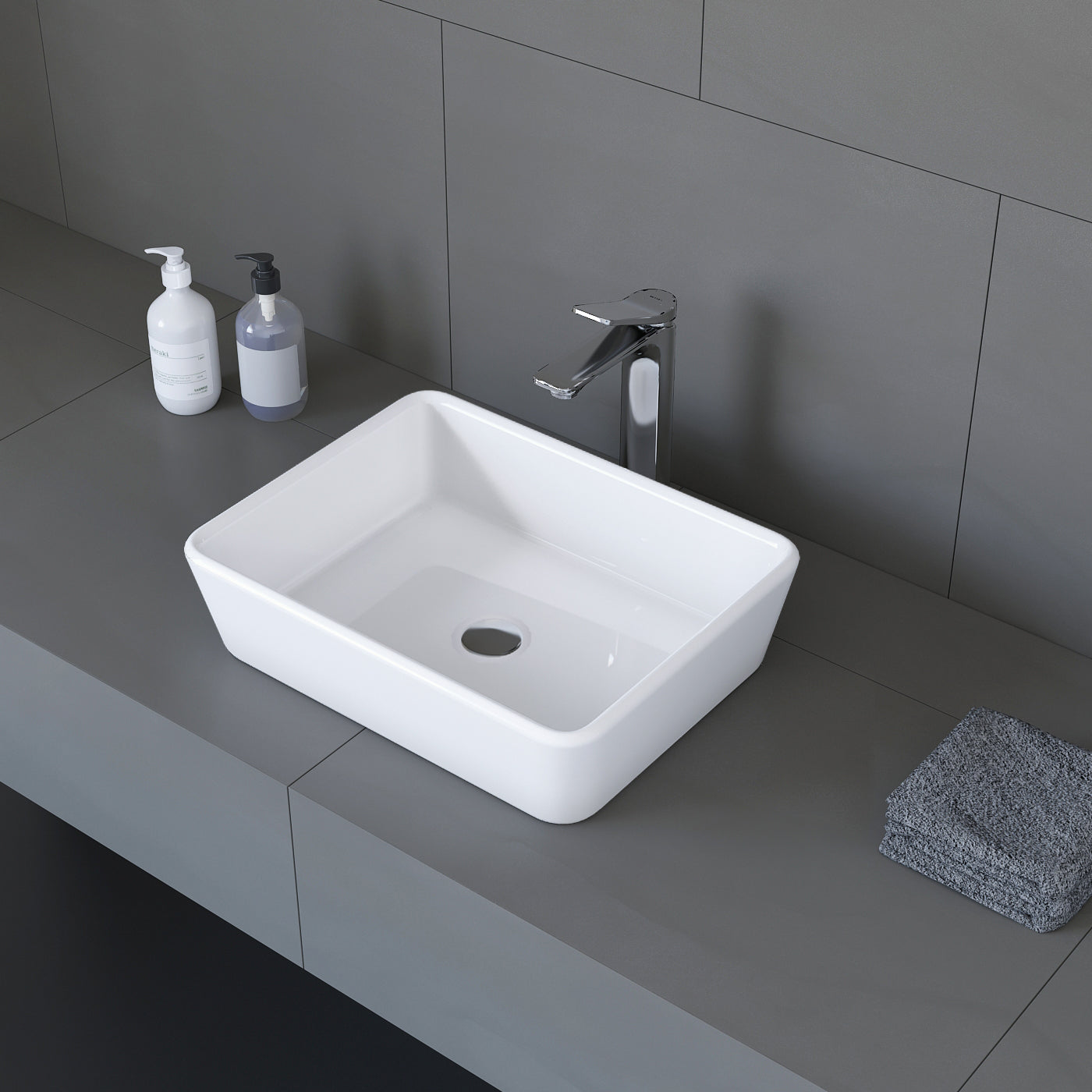 Jorge Ceramic Over the Counter Glossy White Sink – Clearlake Bath and Decor